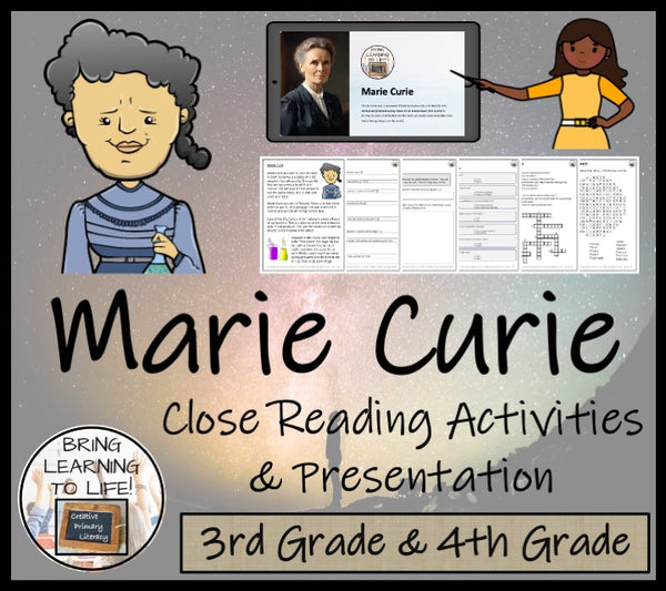 Marie Curie Close Reading Comprehension Activities | 3rd Grade & 4th G ...