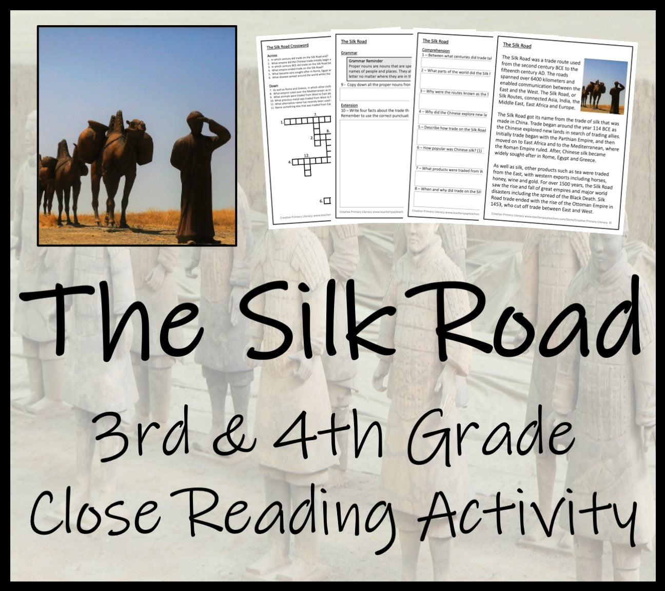 The Silk Road Close Reading Comprehension Activity | 3rd Grade & 4th G ...