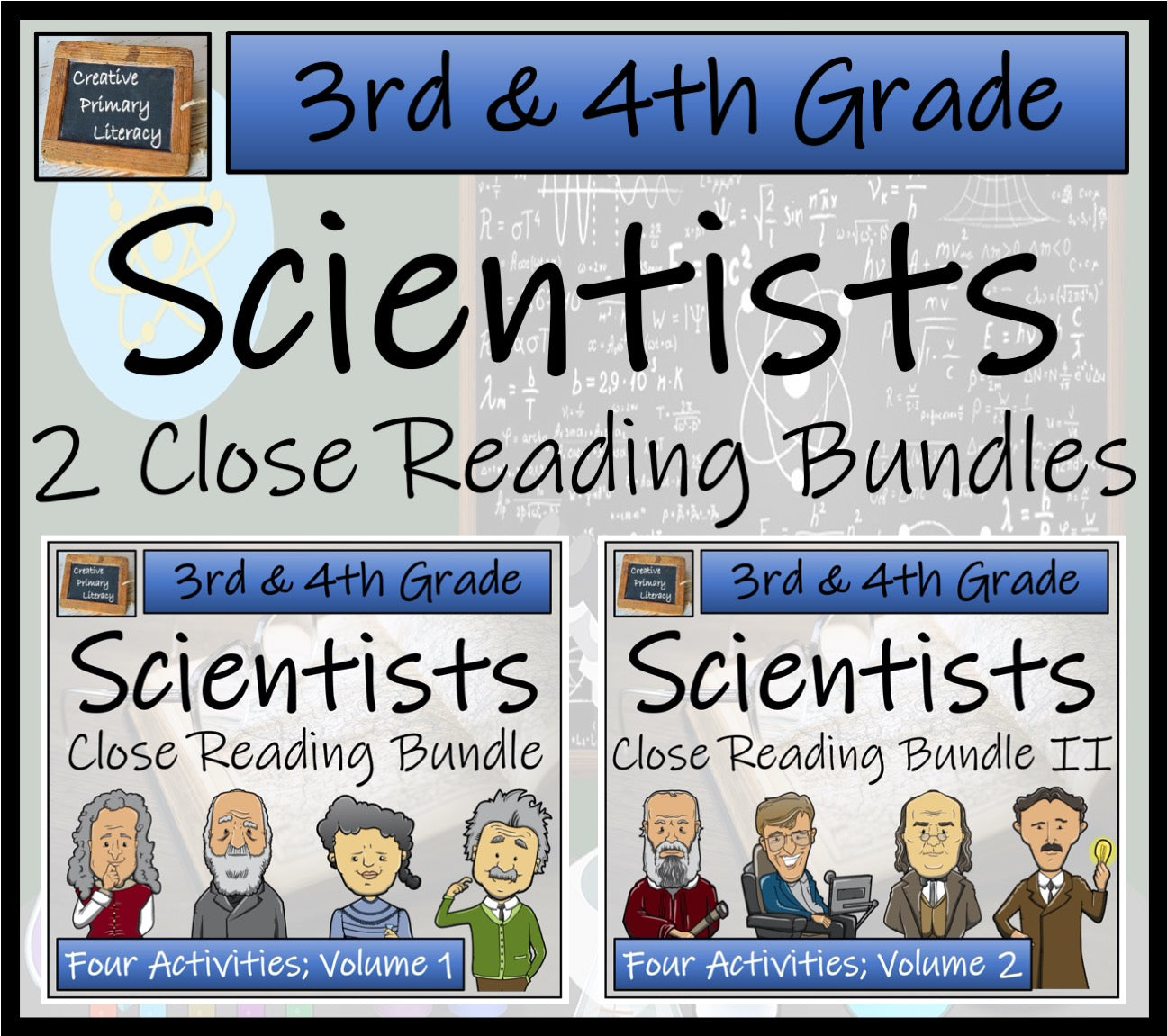 Famous Scientists 1 & 2 Close Reading Comprehension Bundles | 3rd & 4t ...