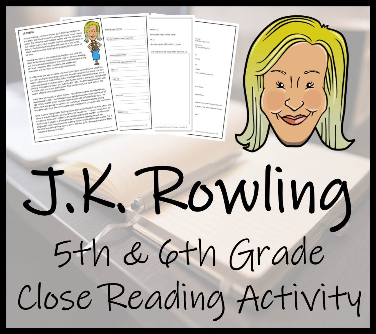 J.K. Rowling Close Reading Comprehension Activity | 5th Grade & 6th Gr ...