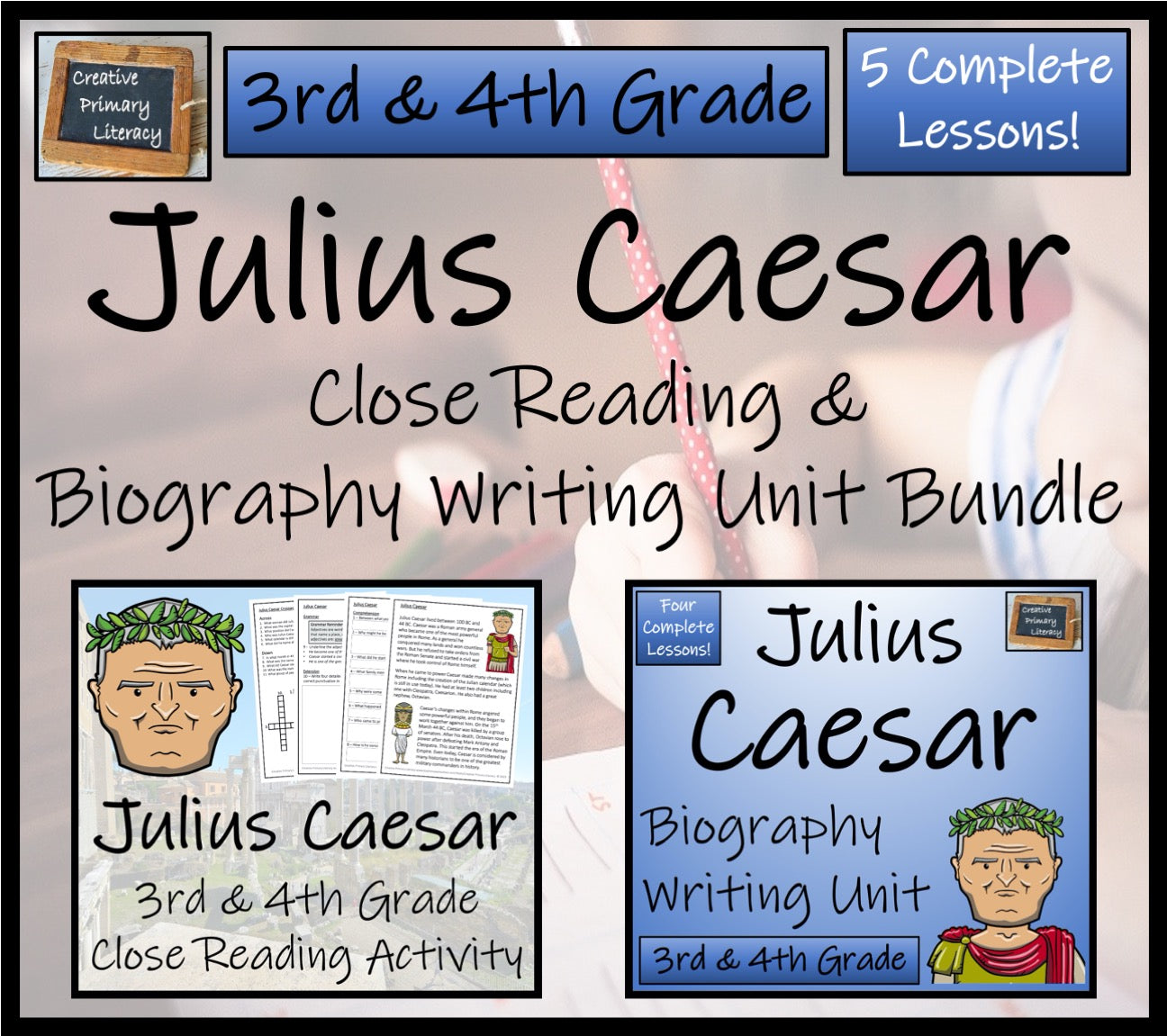 Julius Caesar Close Reading & Biography Bundle | 3rd Grade & 4th Grade ...