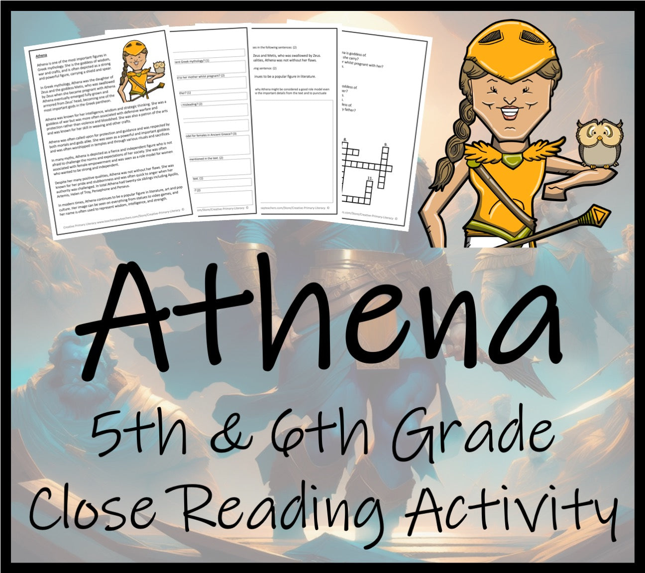 Athena Close Reading Comprehension Activity | 5th Grade & 6th Grade ...