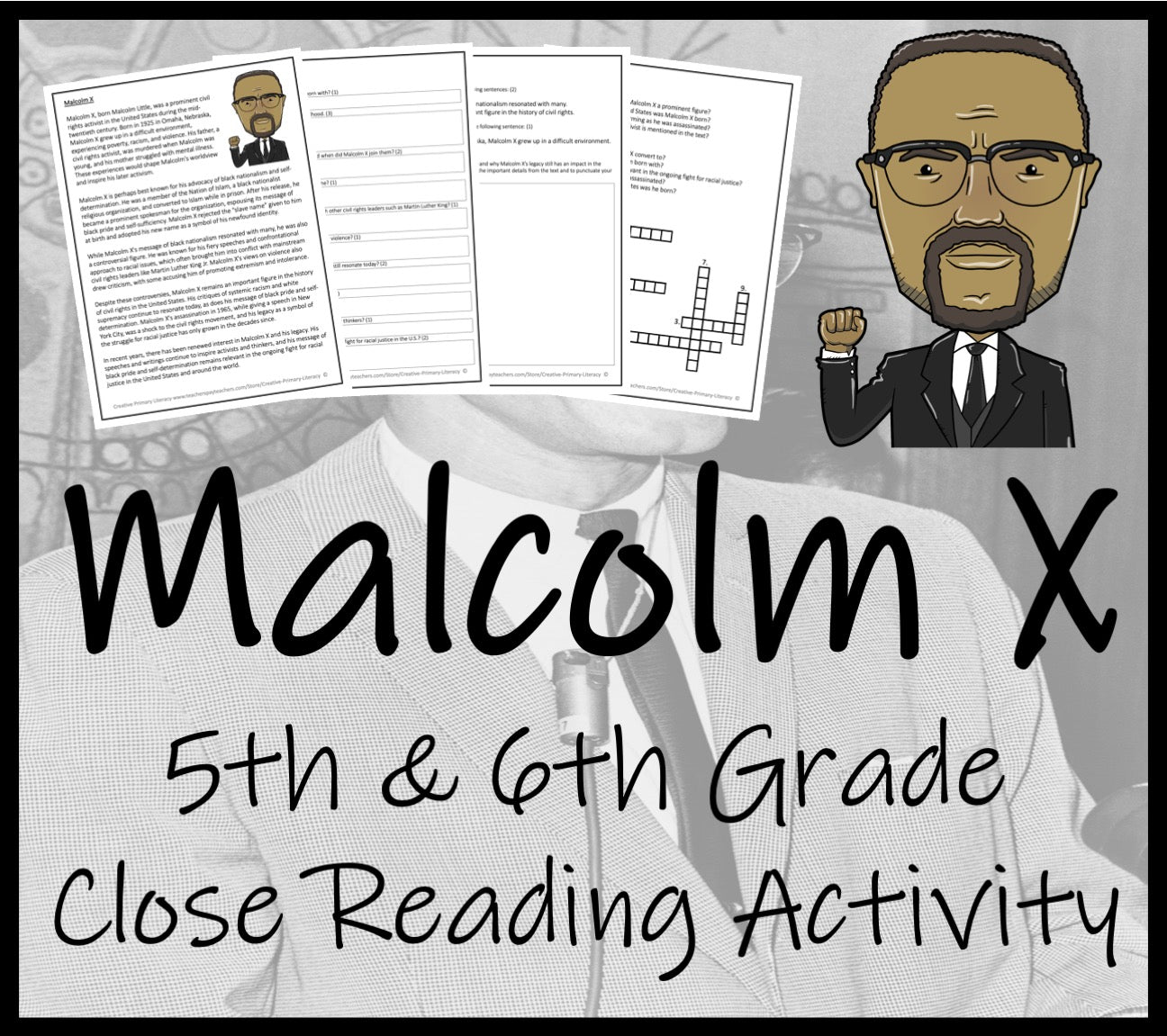 Malcolm X Close Reading Comprehension Activity | 5th Grade & 6th Grade ...