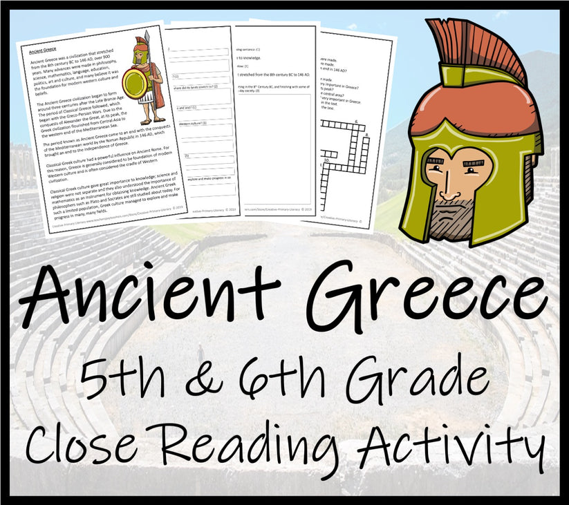 Ancient Greece Close Reading Comprehension Activity | 5th Grade & 6th ...