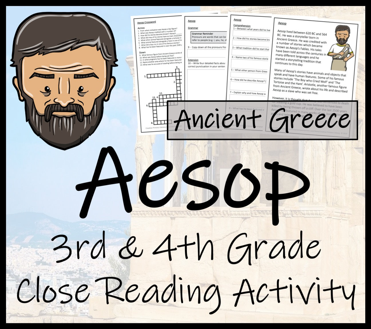 Aesop Close Reading Comprehension Activity | 3rd Grade & 4th Grade ...