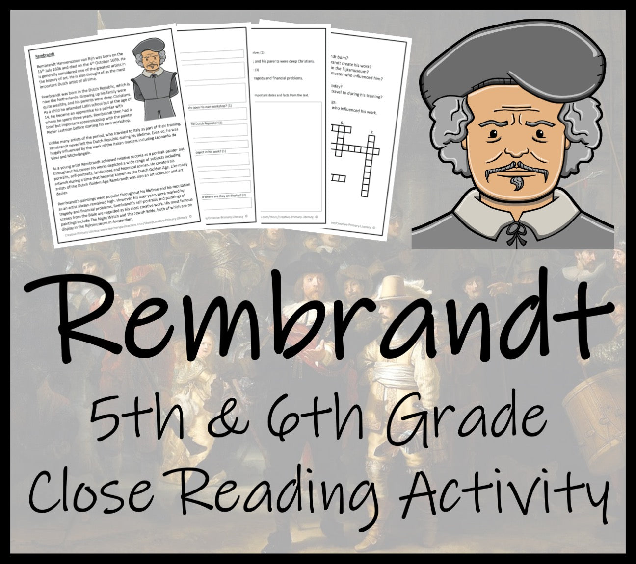 Rembrandt Close Reading Comprehension Activity | 5th Grade & 6th Grade ...