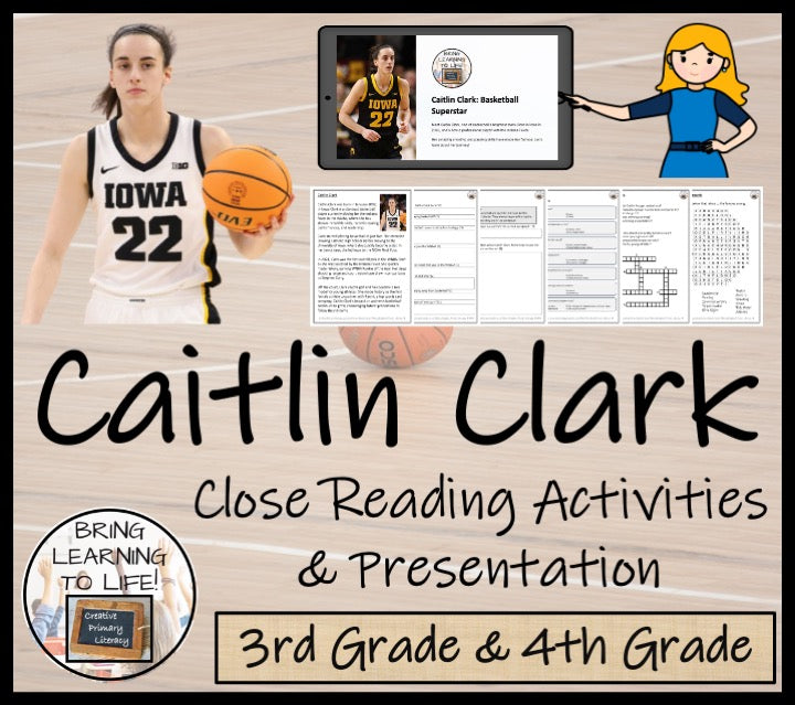 Caitlin Clark Close Reading Comprehension Activities | 3rd Grade & 4th ...