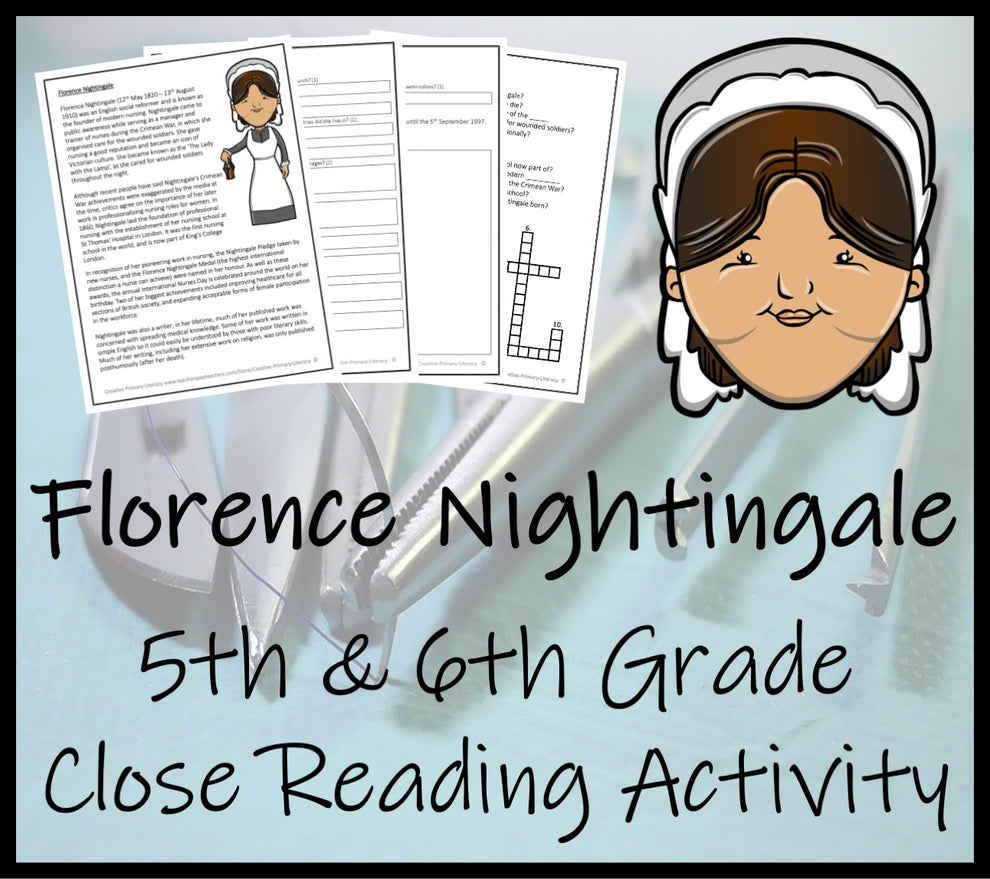 Florence Nightingale Close Reading Comprehension Activity | 5th & 6th ...