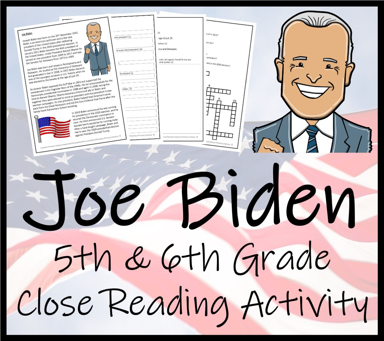 Joe Biden Close Reading Comprehension Activity | 5th Grade & 6th Grade ...