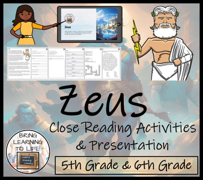 Zeus Close Reading Comprehension Activities | 5th Grade & 6th Grade ...