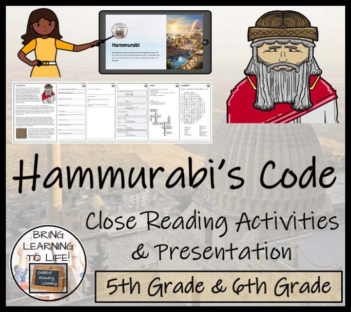 Hammurabi's Code Close Reading Comprehension Activities | 5th Grade ...