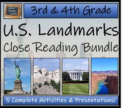 U.S. Landmarks Close Reading Comprehension Bundle | 3rd Grade & 4th Gr ...