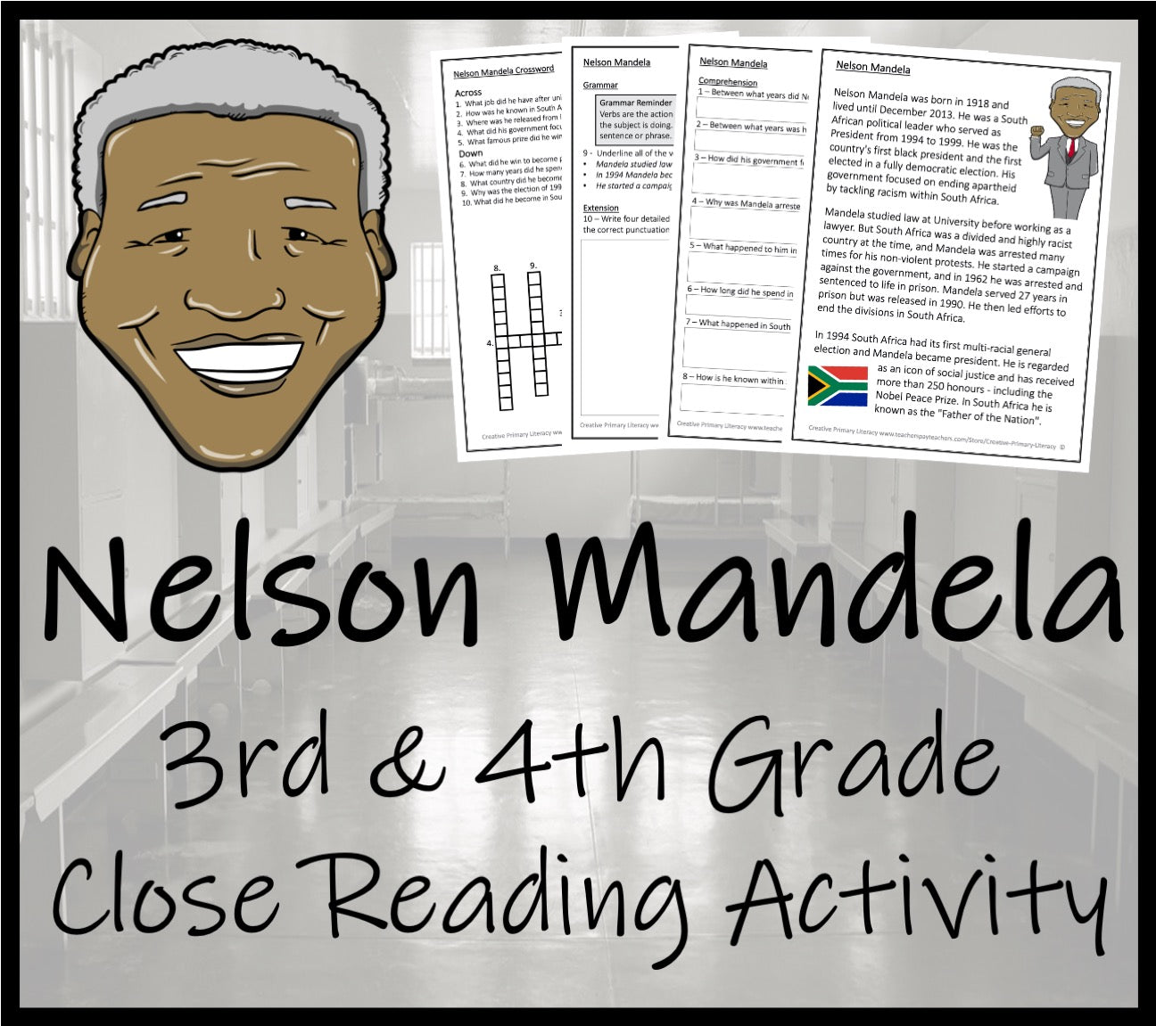 Nelson Mandela Close Reading Comprehension Activity | 3rd Grade & 4th ...