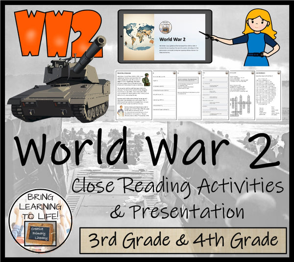 World War II Close Reading Comprehension Activities | 3rd Grade & 4th ...