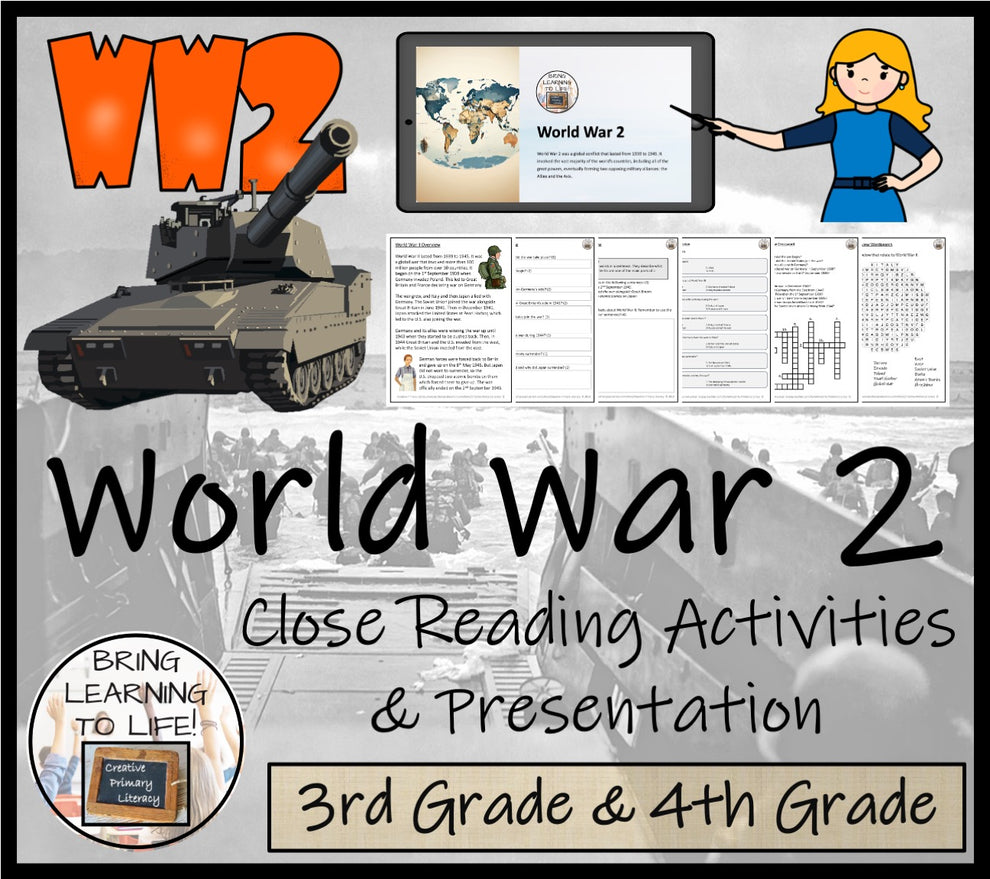 World War II Close Reading Comprehension Activities | 3rd Grade & 4th ...