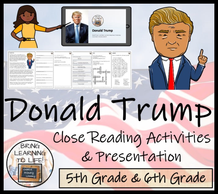 Donald Trump Close Reading Comprehension Activities | 5th Grade & 6th ...