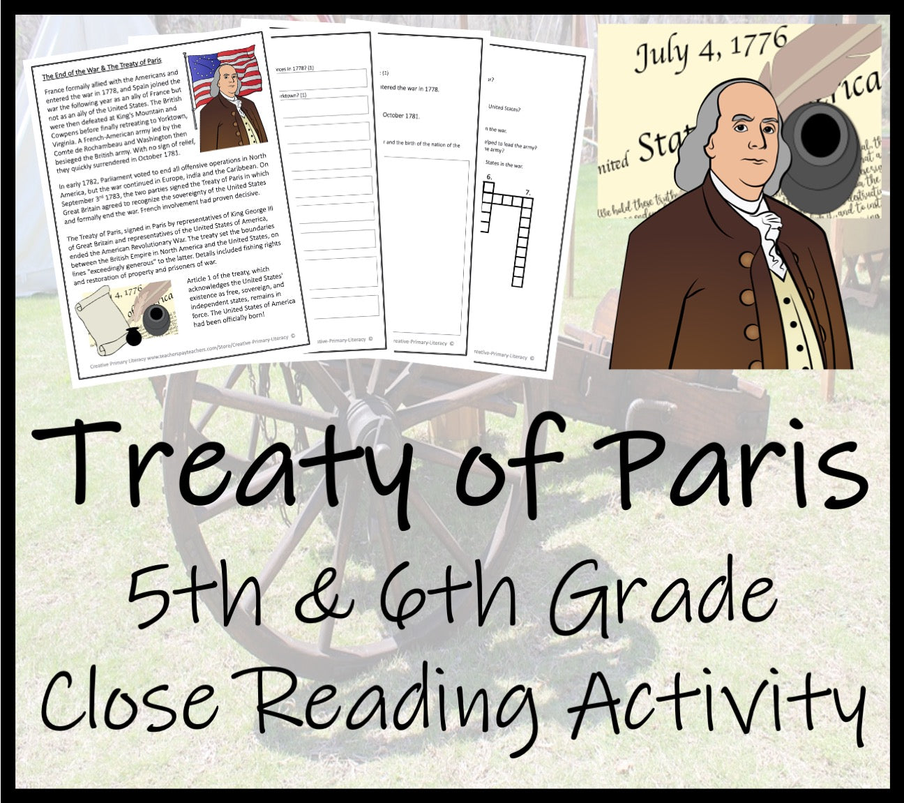 Treaty of Paris Close Reading Comprehension Activity | 5th Grade & 6th ...