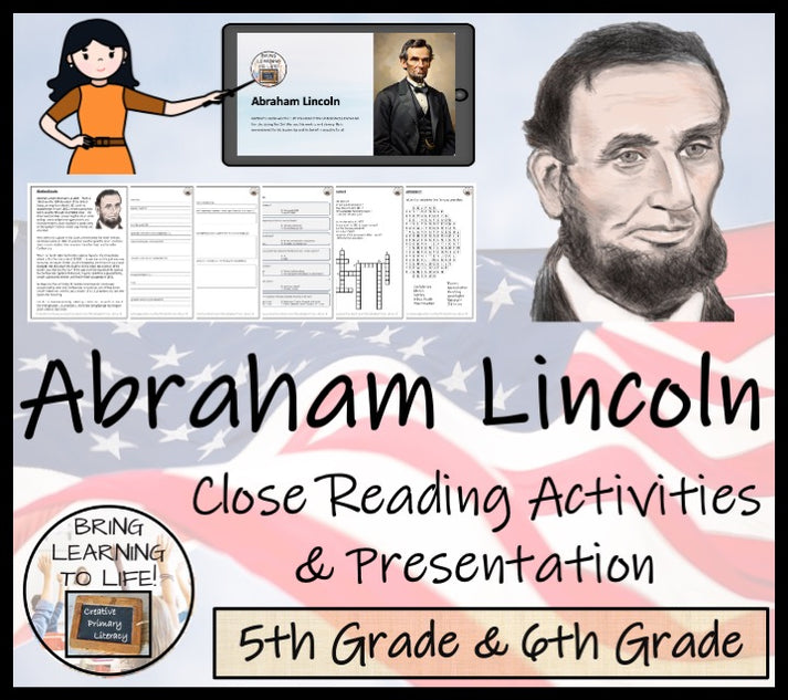 Abraham Lincoln Close Reading Comprehension Activities | 5th Grade & 6 ...