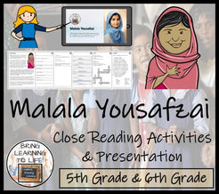 Malala Yousafzai Close Reading Comprehension Activities | 5th Grade ...