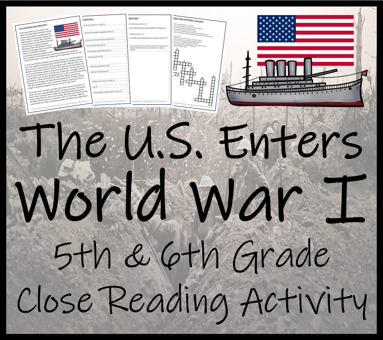 United States Enters World War I Close Reading Comprehension | 5th & 6 ...