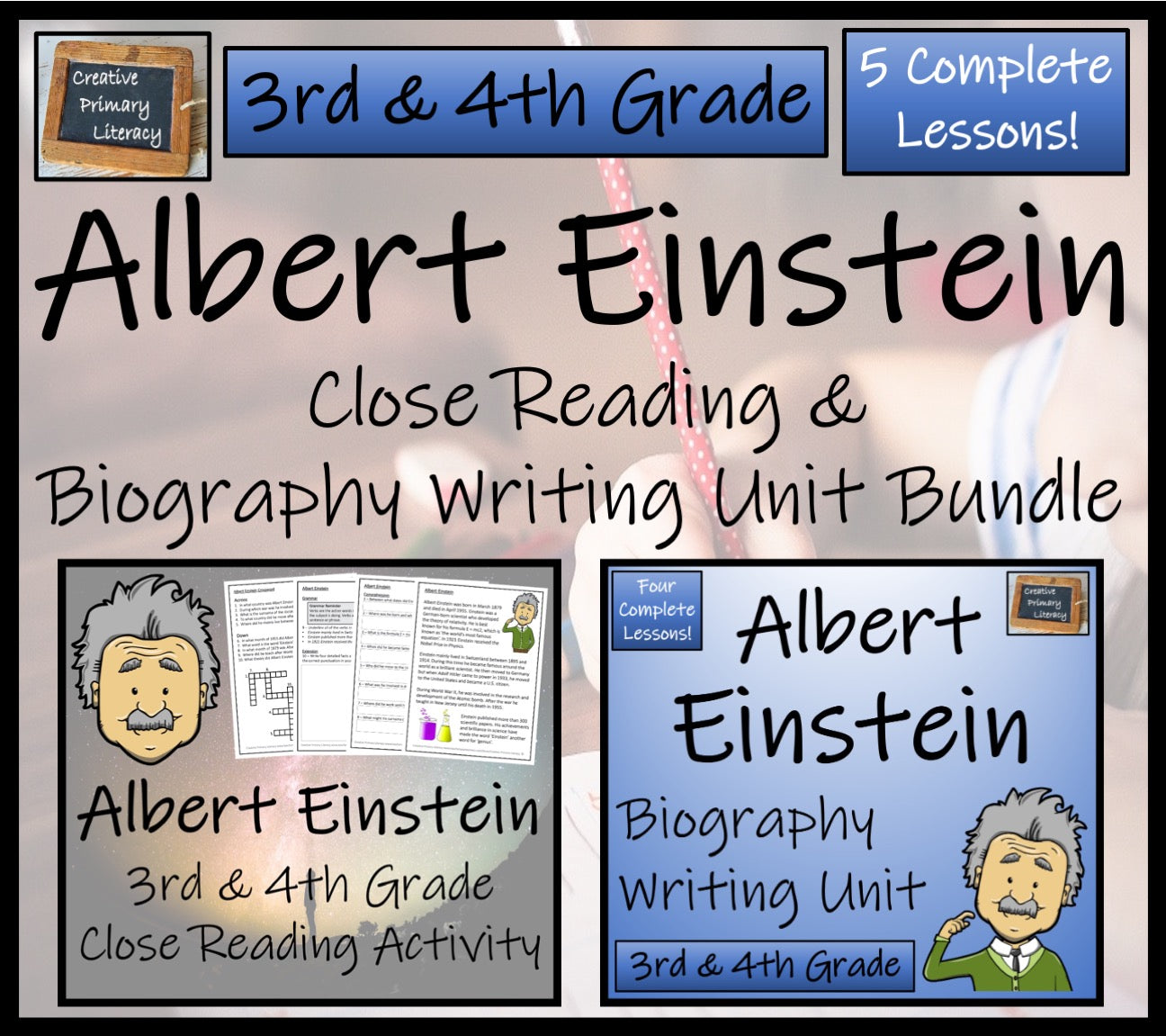 Albert Einstein Close Reading & Biography Bundle 3rd Grade & 4th Grade ...