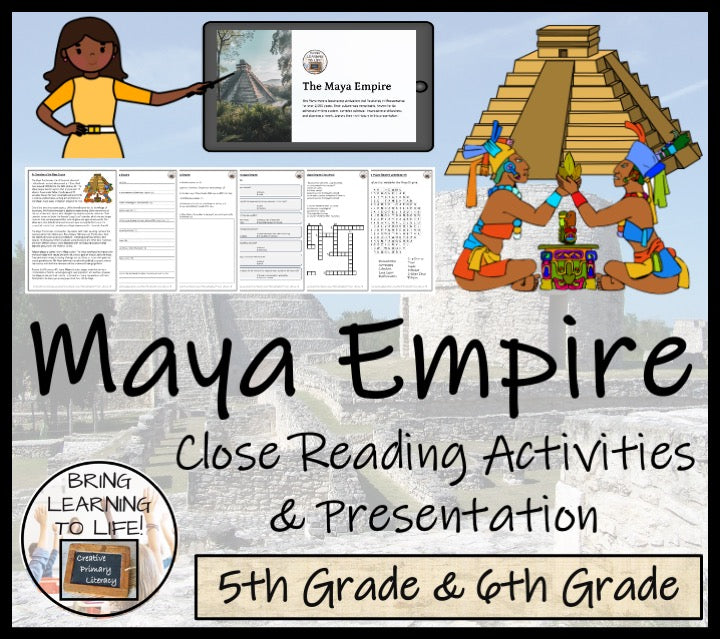Maya Empire Close Reading Comprehension Activities | 5th Grade & 6th G ...