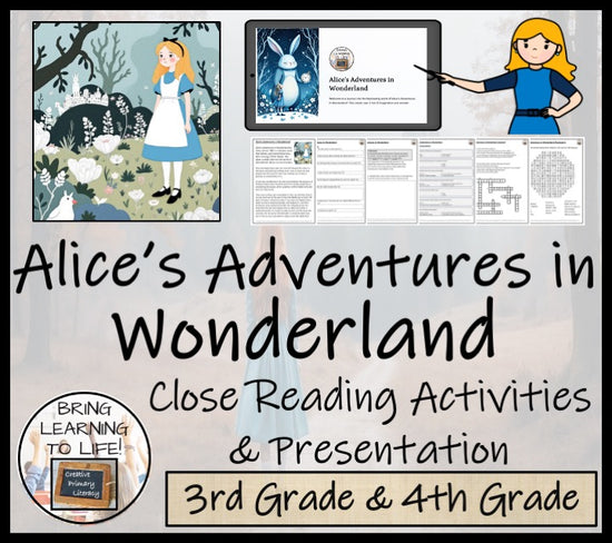 Alice in Wonderland Fiction Reading Comprehension | 3rd Grade & 4th Gr ...