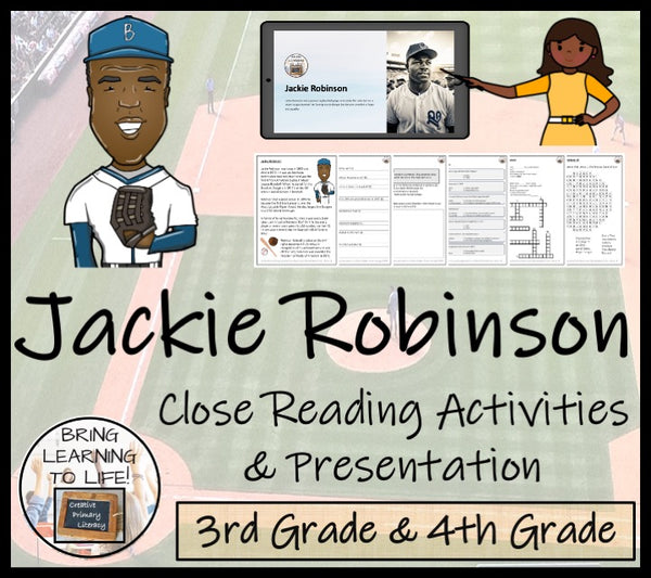 Jackie Robinson Close Reading Comprehension Activity | 3rd Grade & 4th ...