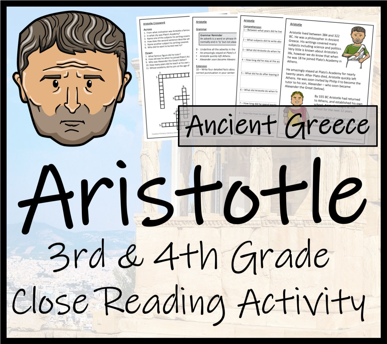 Aristotle Close Reading Comprehension Activity | 3rd Grade & 4th Grade ...