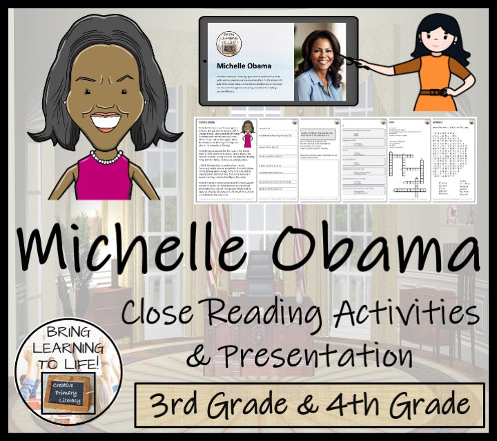 Michelle Obama Close Reading Comprehension Activities | 3rd Grade & 4t ...