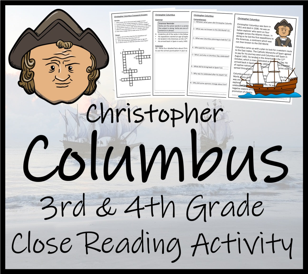 Christopher Columbus Close Reading Comprehension Activity | 3rd & 4th ...
