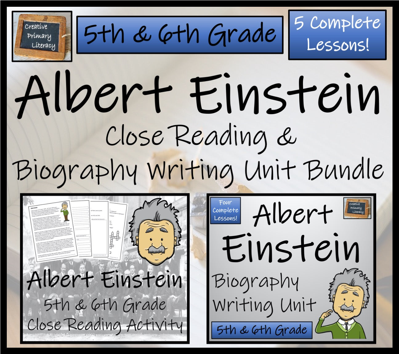 Albert Einstein Close Reading & Biography Bundle | 5th Grade & 6th Gra ...