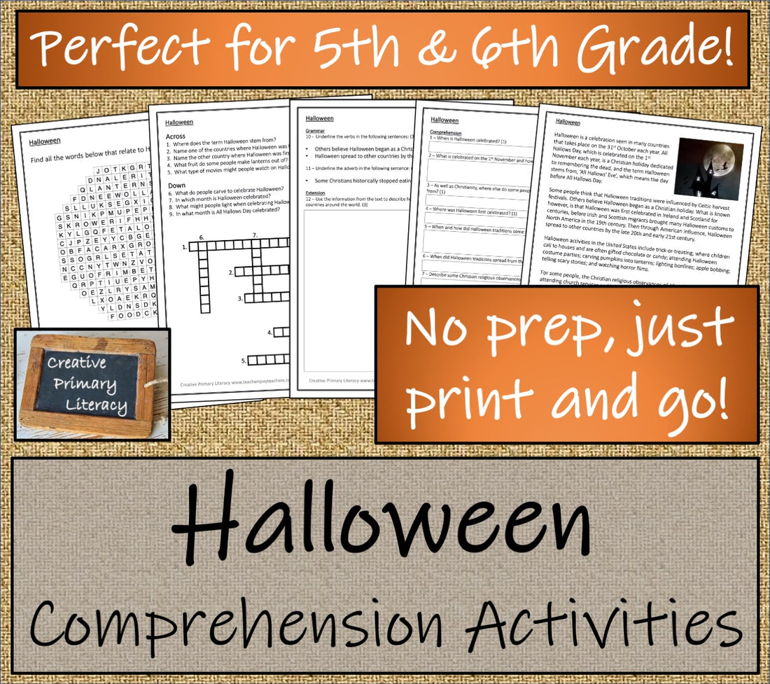 Halloween Close Reading Comprehension Activity | 5th Grade & 6th Grade ...