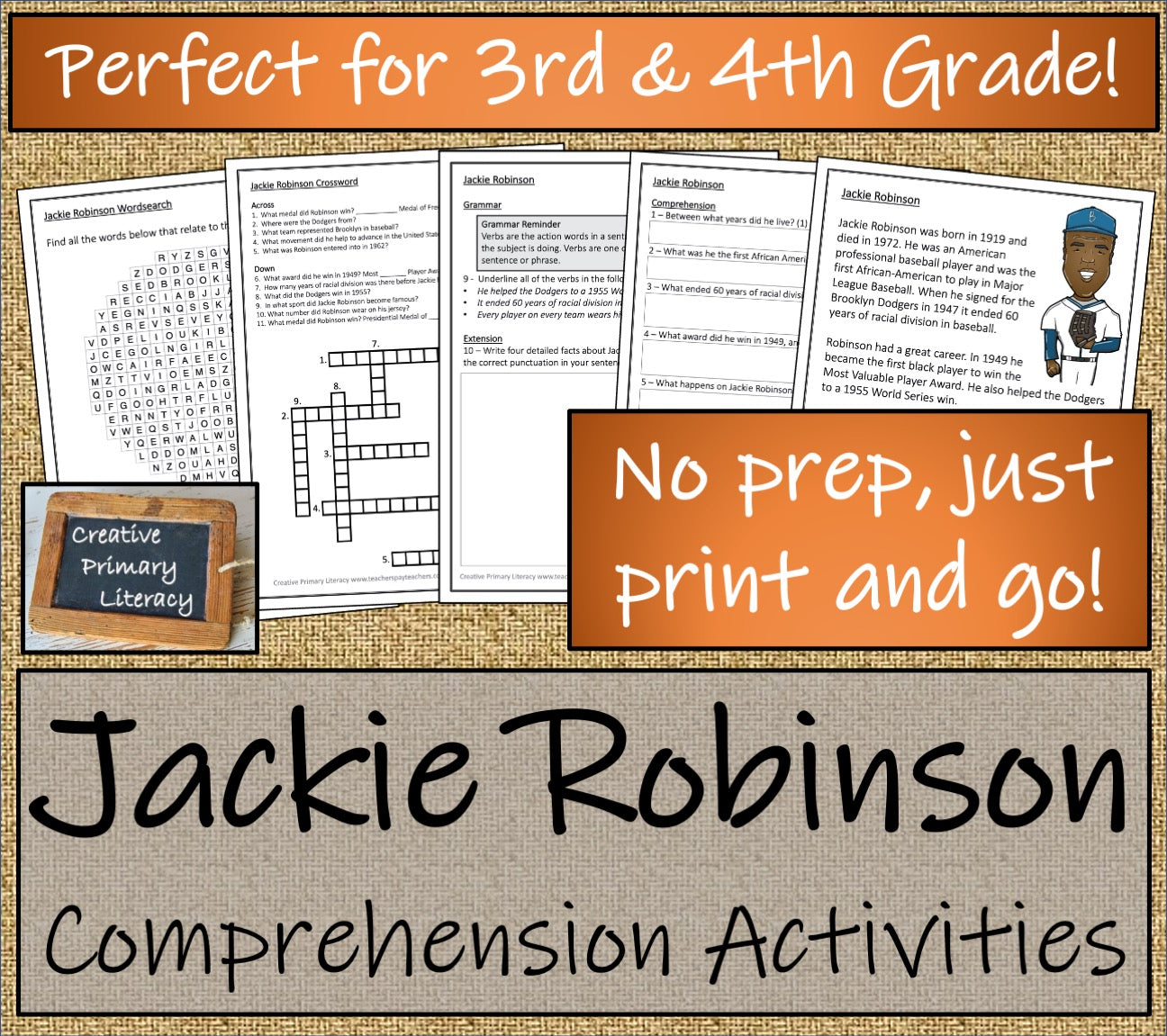 Jackie Robinson Close Reading Comprehension Activity | 3rd Grade & 4th ...