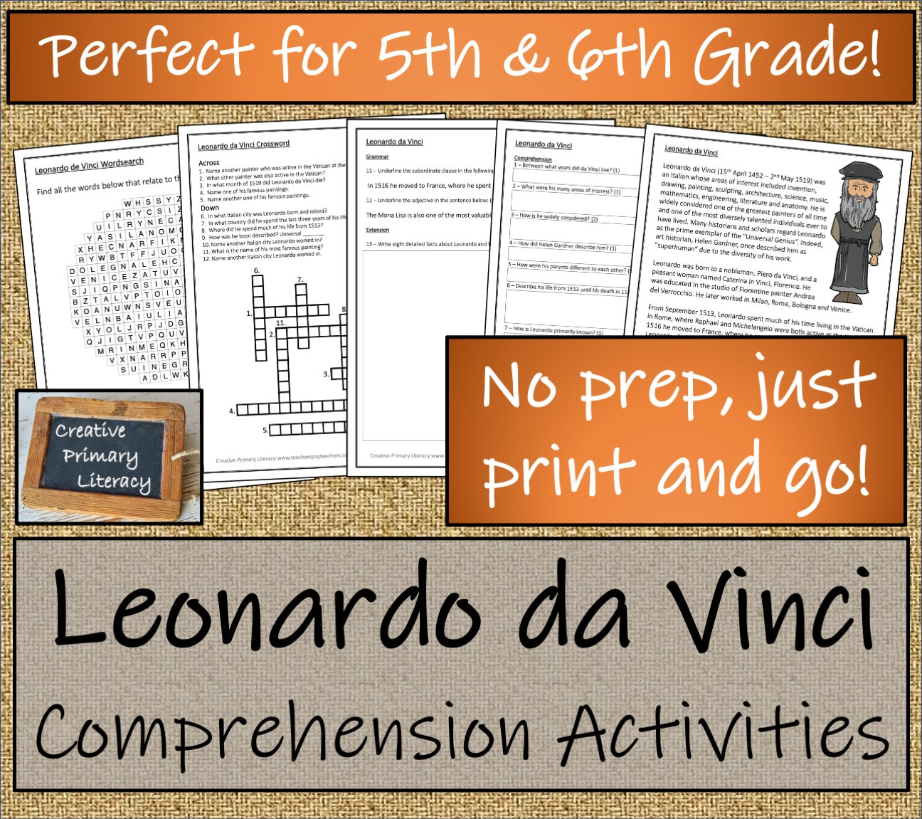 Leonardo da Vinci Close Reading Comprehension Activity | 5th Grade & 6 ...