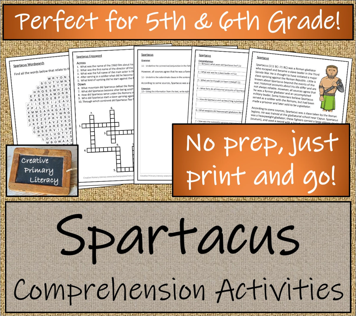 Spartacus Close Reading Comprehension Activity | 5th Grade & 6th Grade ...