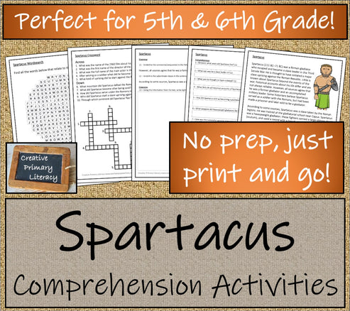 Spartacus Close Reading Comprehension Activity | 5th Grade & 6th Grade ...