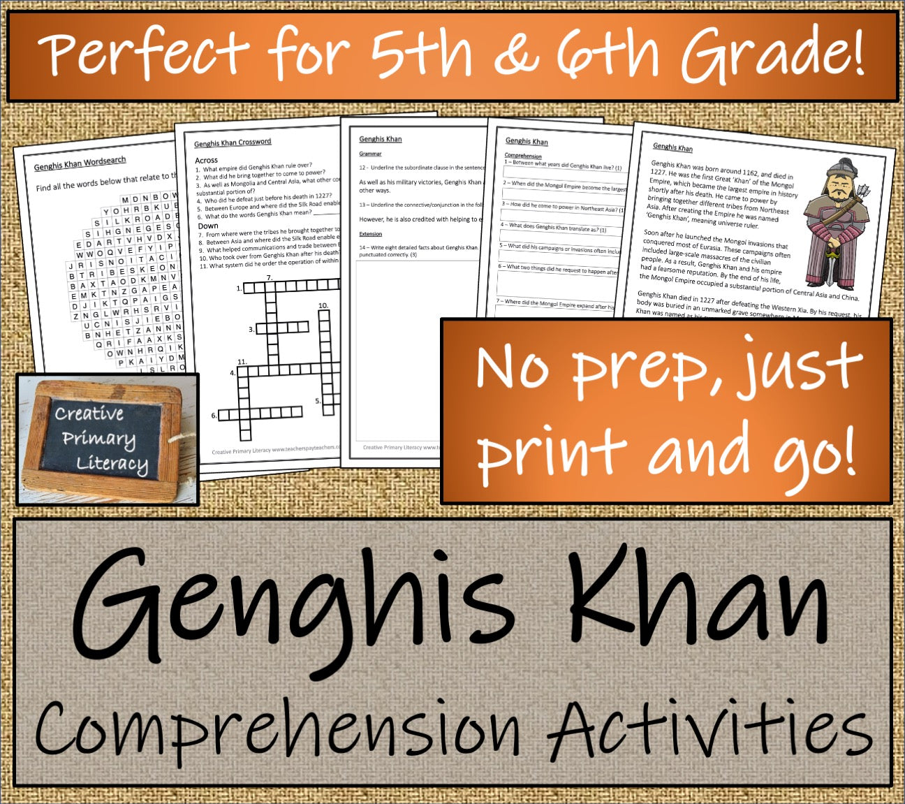 Genghis Khan Close Reading Comprehension Activity | 5th Grade & 6th Gr ...