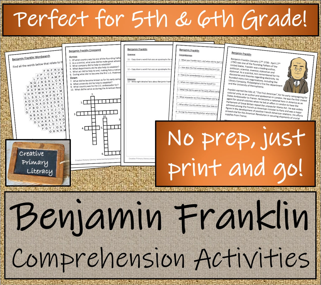 Benjamin Franklin Close Reading Comprehension Activity | 5th Grade & 6 ...