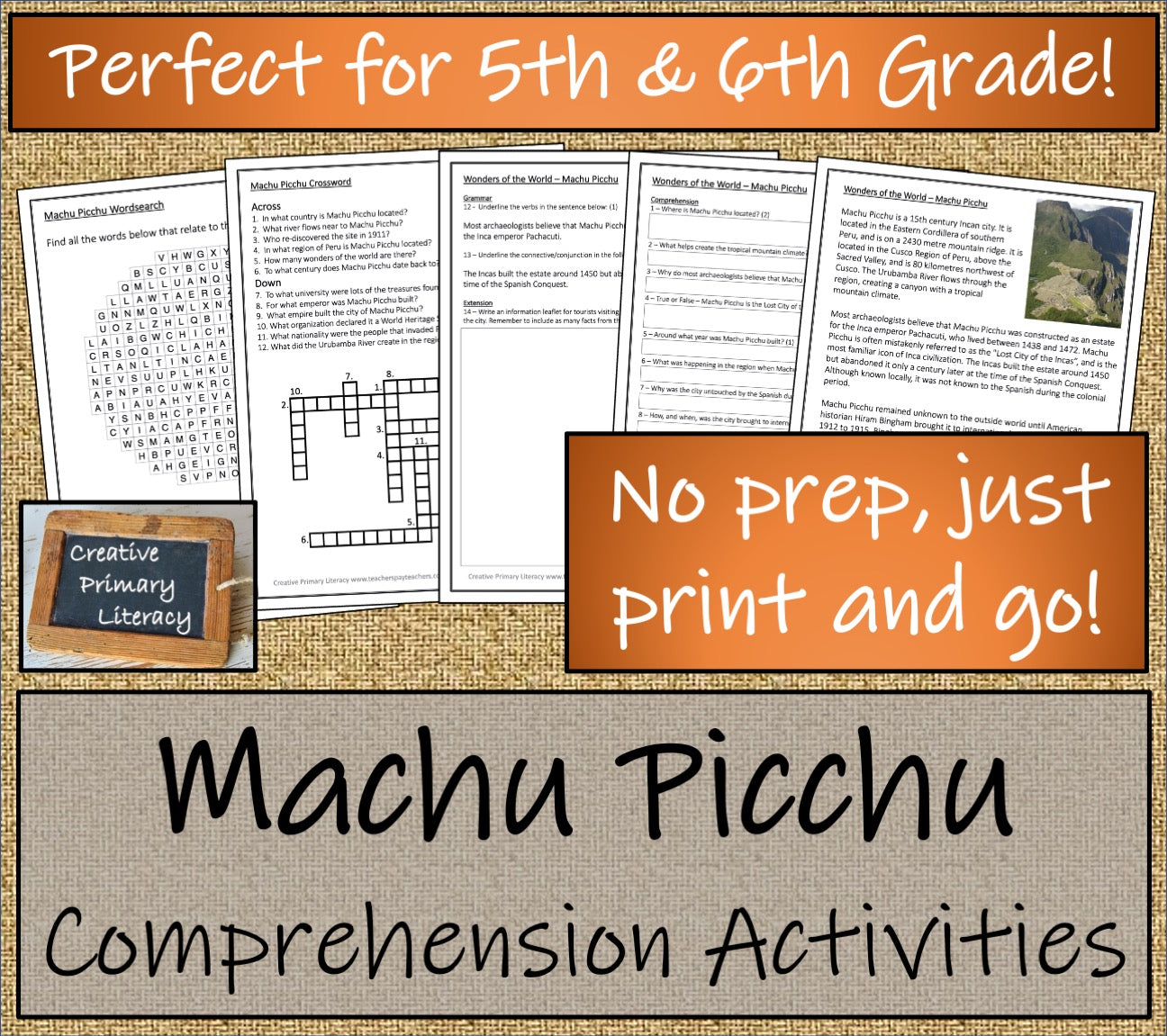 Machu Picchu Close Reading Comprehension Activity | 5th Grade & 6th Gr ...