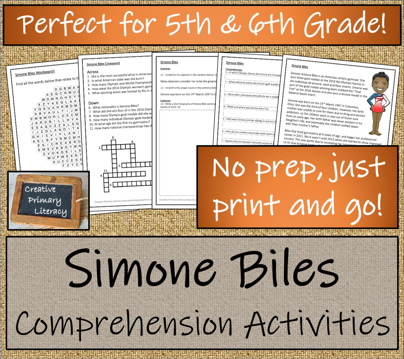 Simone Biles Close Reading Comprehension Activity | 5th Grade & 6th Gr ...