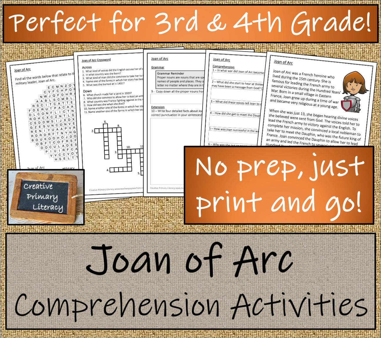 Joan of Arc Close Reading Comprehension Activity | 3rd Grade & 4th Gra ...