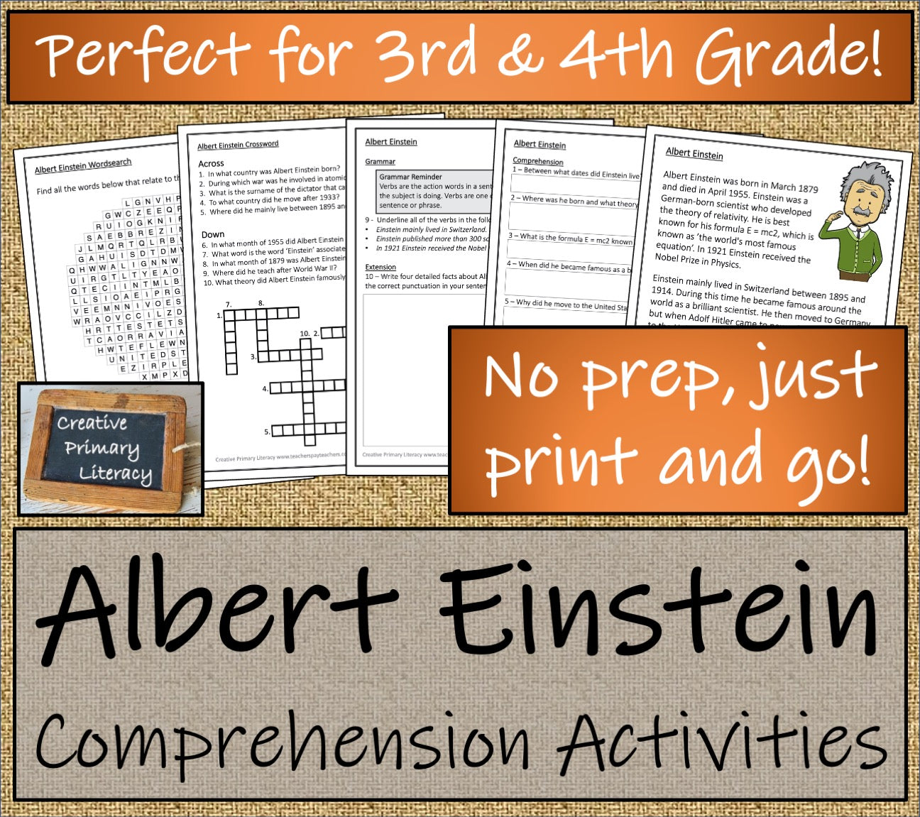 Albert Einstein Close Reading Comprehension Activity | 3rd Grade & 4th ...