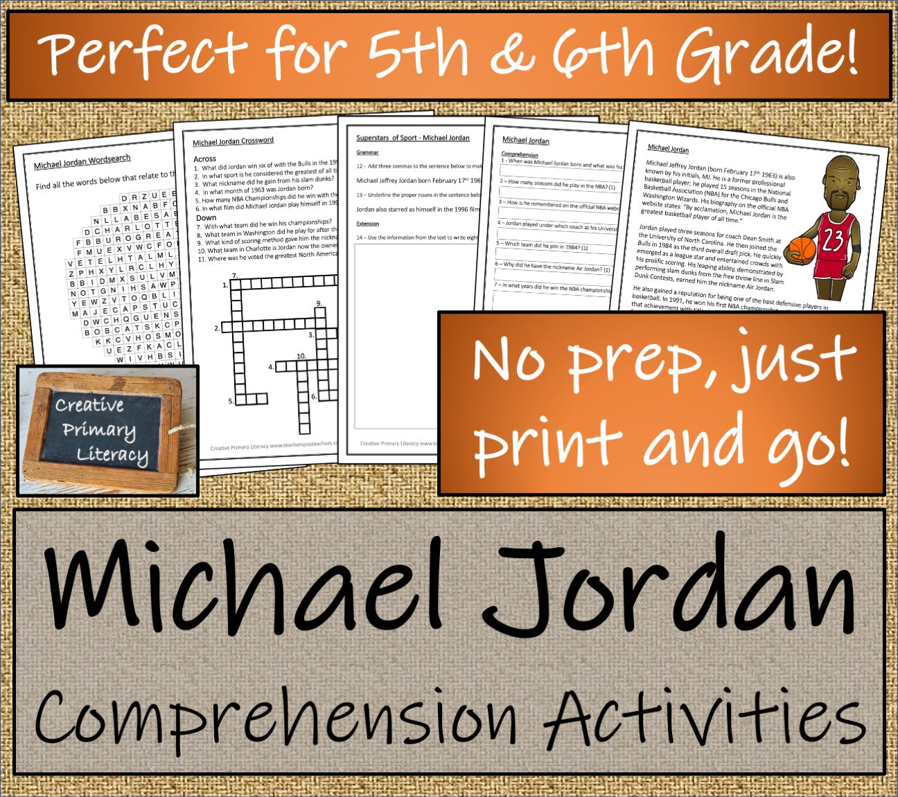 Michael Jordan Close Reading Comprehension Activity | 5th Grade & 6th ...