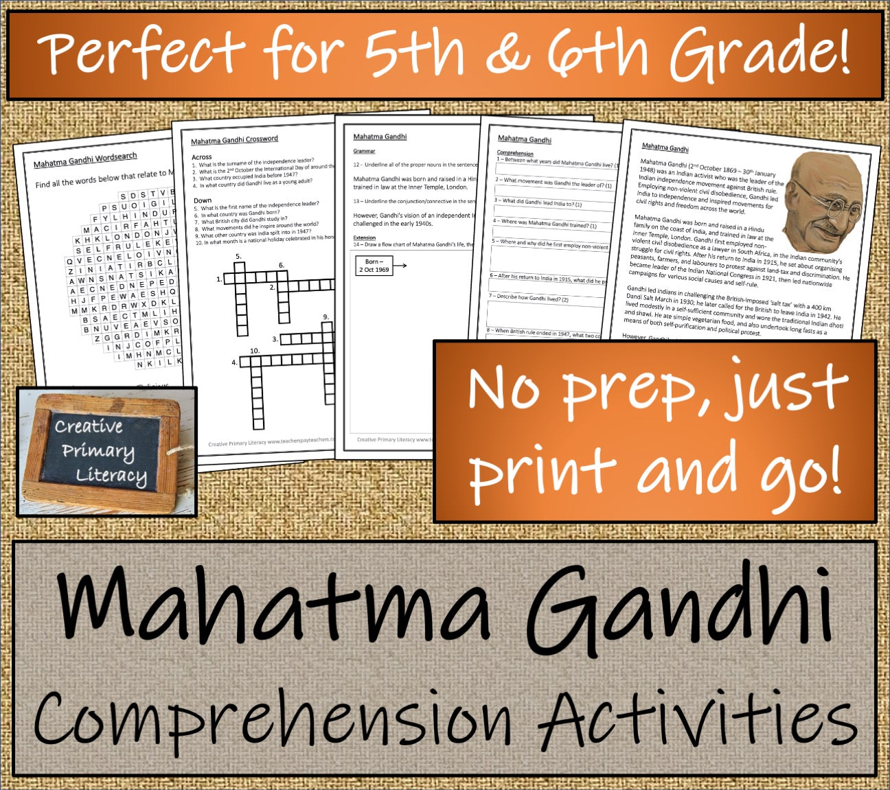 Mahatma Gandhi Close Reading Comprehension Activity | 5th Grade & 6th ...