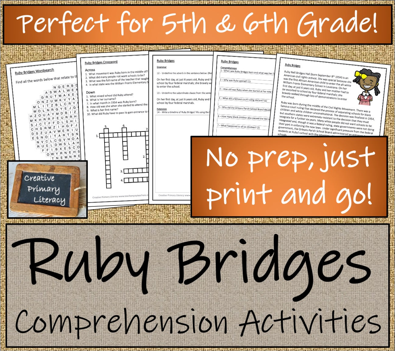 Ruby Bridges Close Reading Comprehension Activity | 5th Grade & 6th Gr ...