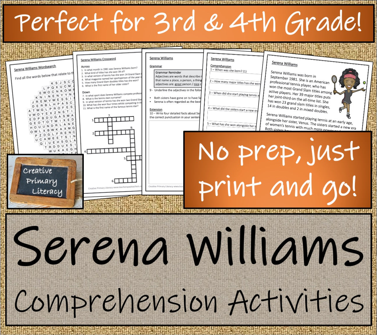 Serena Williams Close Reading Comprehension Activity | 3rd Grade & 4th ...
