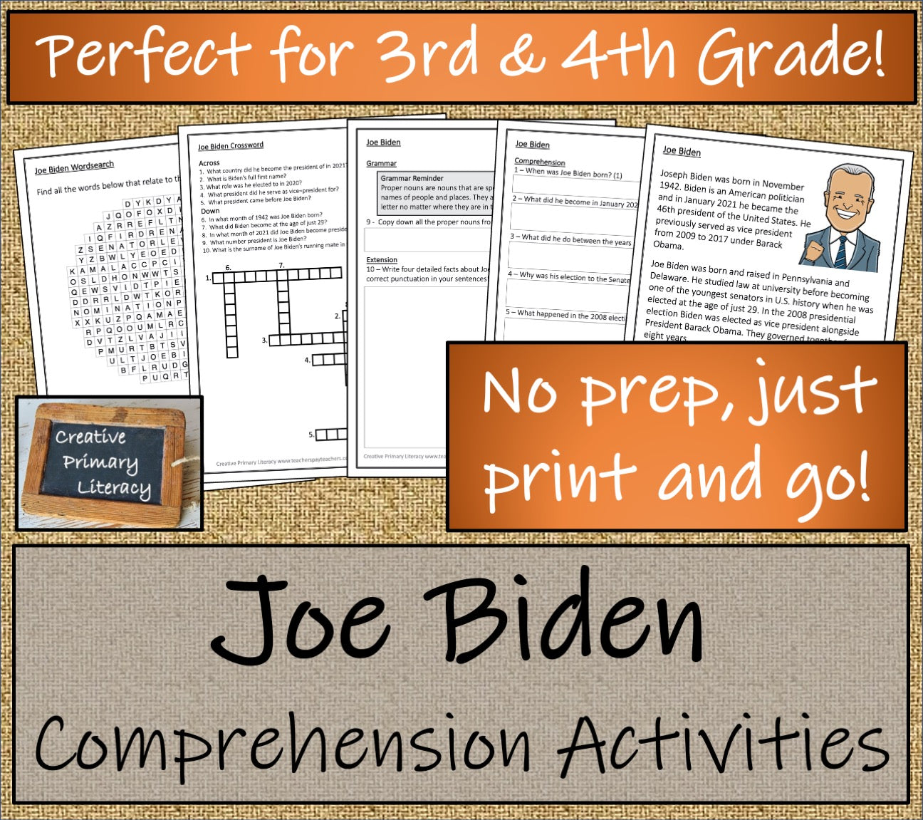 Joe Biden Close Reading Comprehension Activity | 3rd Grade & 4th Grade ...