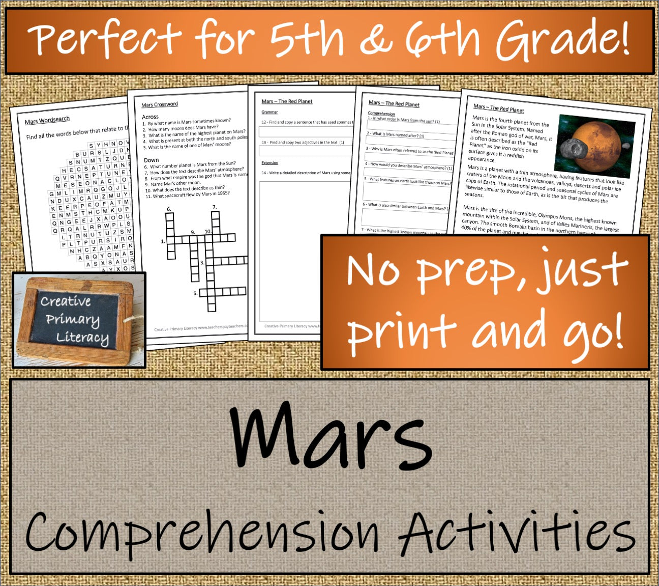 Mars The Red Planet Close Reading Comprehension Activity | 5th Grade ...