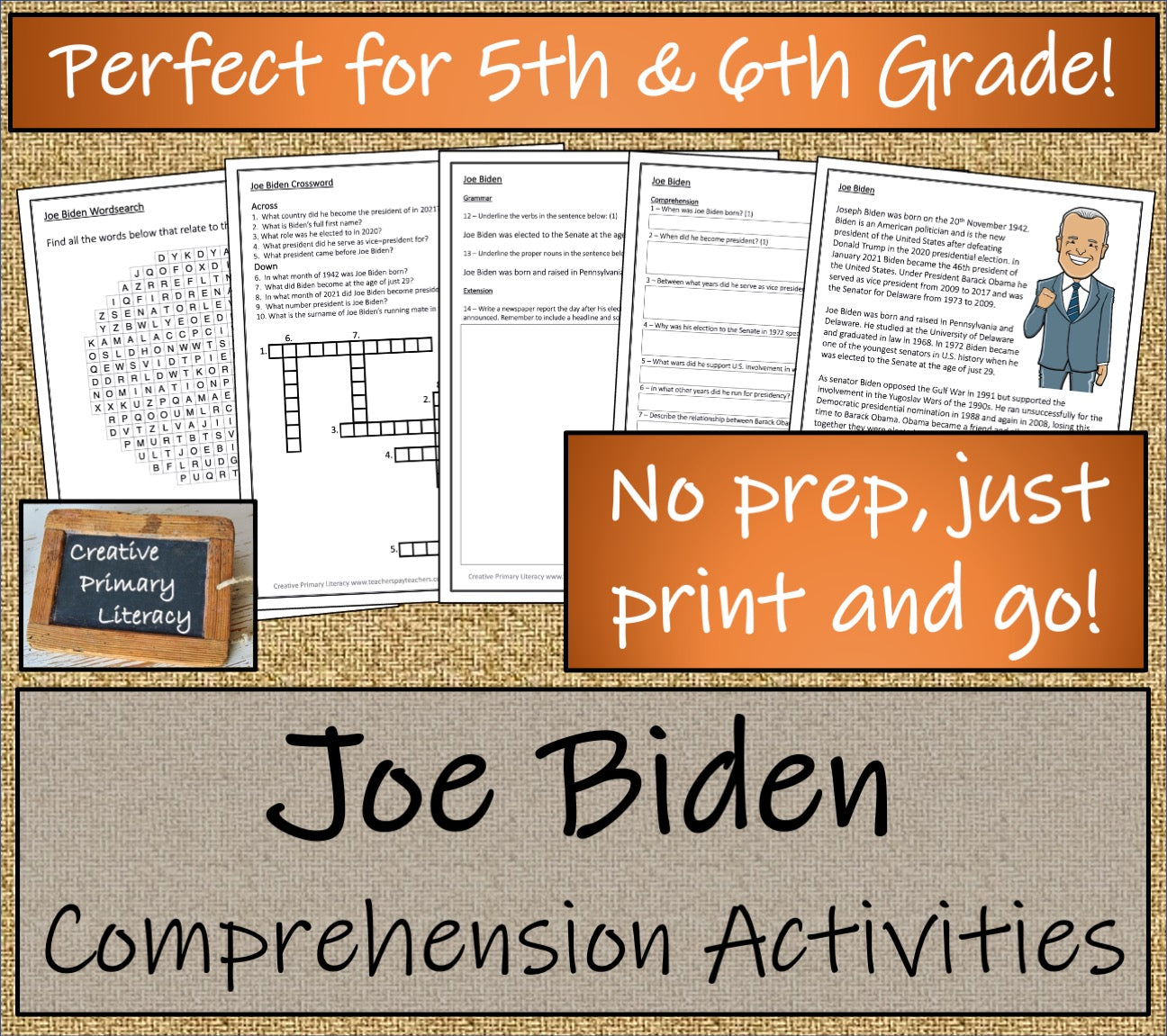 Joe Biden Close Reading Comprehension Activity | 5th Grade & 6th Grade ...